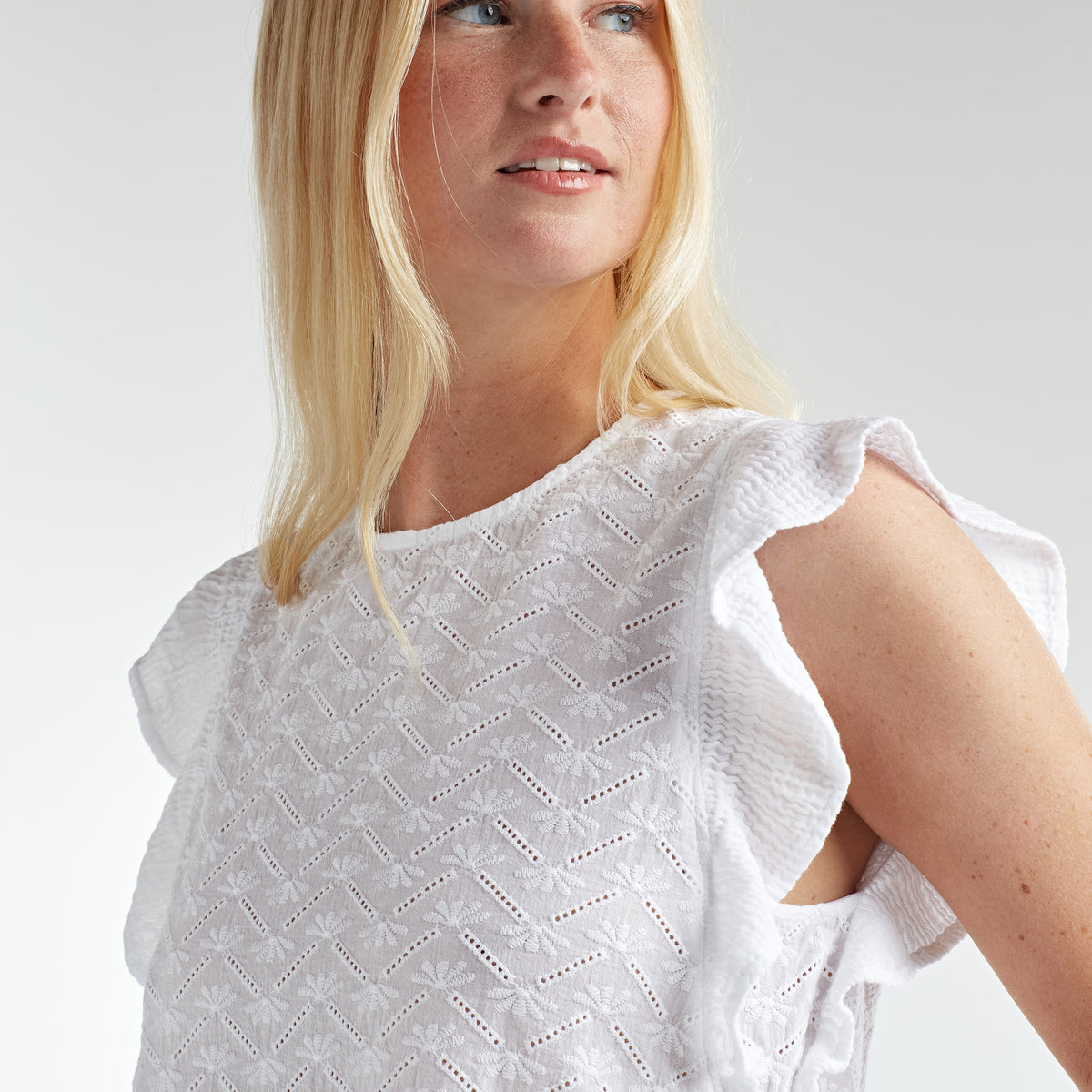 Red Haute Eyelet Tank with Flutter Sleeve – Scout + Rebel